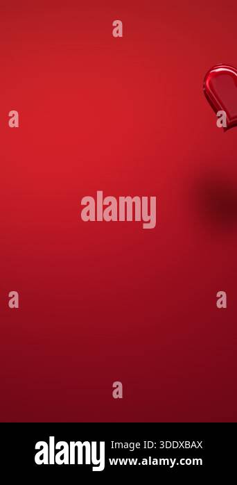 Glossy Scarlet Heart On Plain Background, Polished Scarlet Heart Glows ...