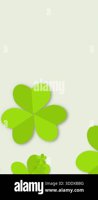 Corner Clover Illustration On Pale Background, Soft Green Petals And ...