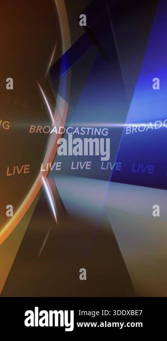 Dynamic Live Broadcast Opener Abstract Studio. Sweeping Blue And Orange ...