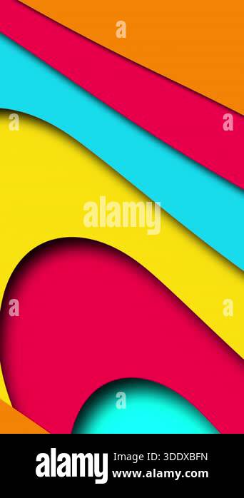 Vibrant Multicolor Paper Waves With Depth, Cyan, Yellow And Magenta ...