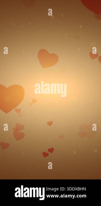 Earthy Heart Drift On Warm Gradient, Amber And Red Heart Silhouettes ...