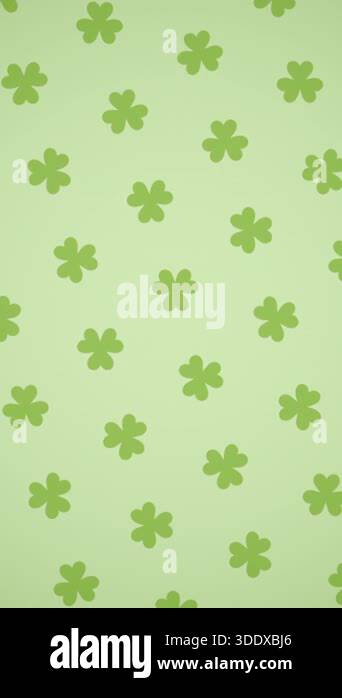 Soft Pastel Clover Repeat Across Pale Green Field, Uniform Motif Suited ...