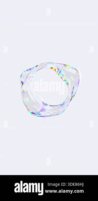 Transparent multicolored liquid moving shape with iridescent effect ...
