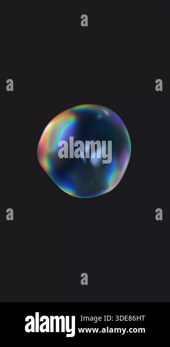 Transparent multicolored water bubble with iridescent effect. Abstract ...
