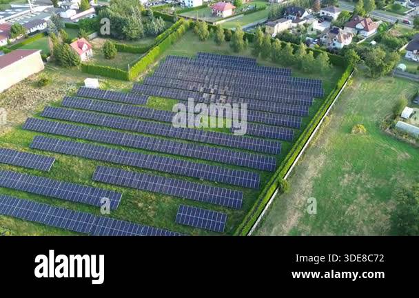 Ecology concept with solar panels on buildings Stock Video Footage - Alamy