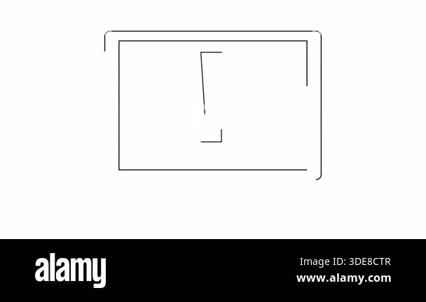 Outline of a laptop displaying an exclamation mark symbol on the screen ...