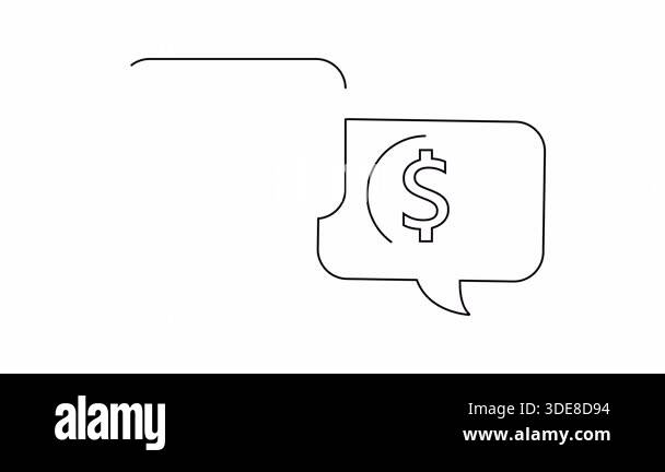 Outlined graphic Two speech bubbles with a shield and a dollar symbol ...