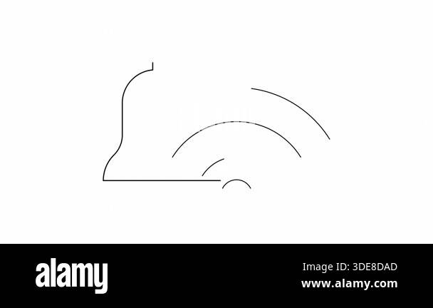 A line drawing depicts a bell with sound waves emanating from it ...
