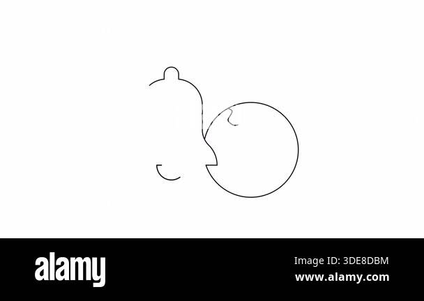A blackandwhite line art icon showing a bell and a globe Stock Video ...