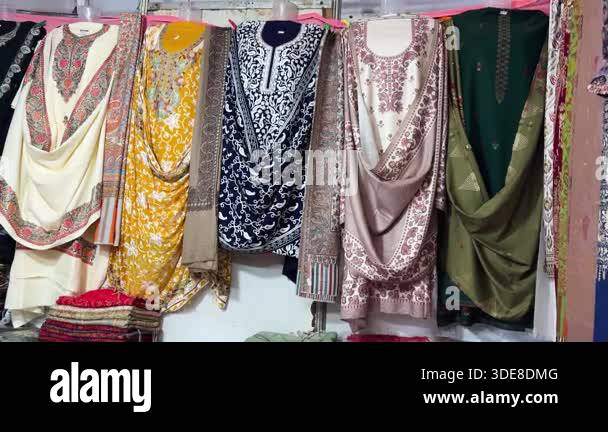 ethnic fashion retail display of colorful women kurtis at retail store ...
