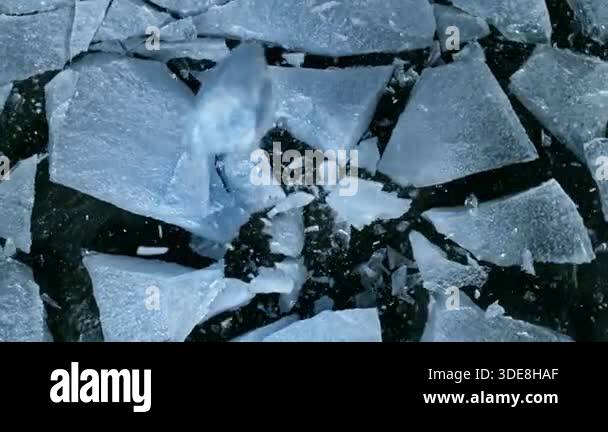 Super Slow Motion Shot of Ice Breaking at 1000 fps. Filmed with High ...