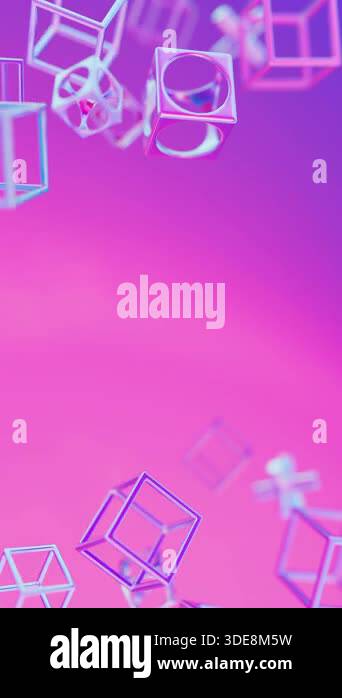 Abstract 3d Holographic iridescent geometric shapes rotating animation ...