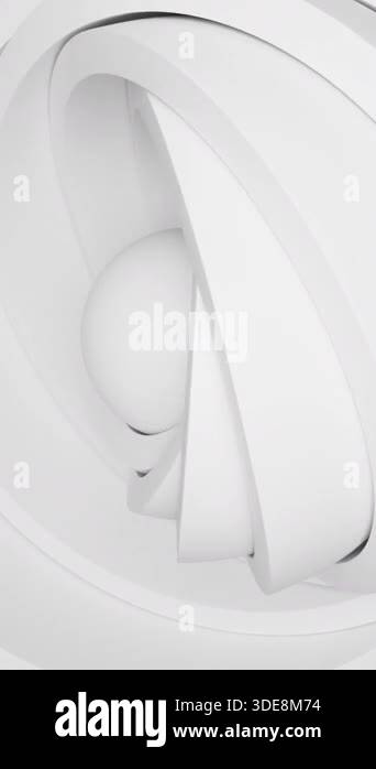 Rotating white hemispheres. Modern geometric hemisphere loop animation ...