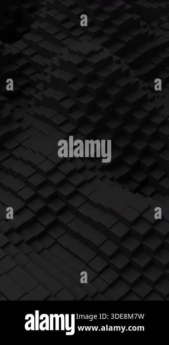 Ripples on grid of black blocks abstract background. Loop of waves of ...