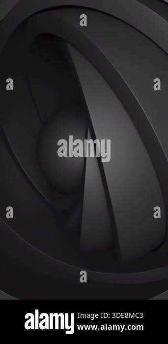 Rotating black hemispheres. Modern geometric hemisphere loop animation ...