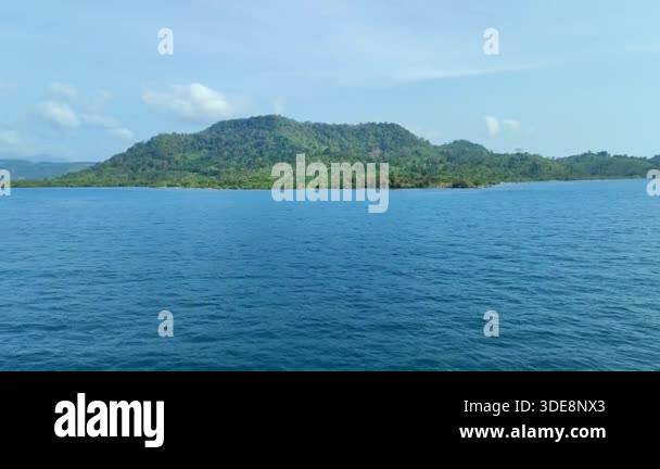 beautiful view of tropical beach of small islands, Lampung along the ...