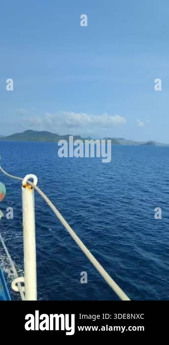 beautiful view of tropical beach of small islands, Lampung along the ...