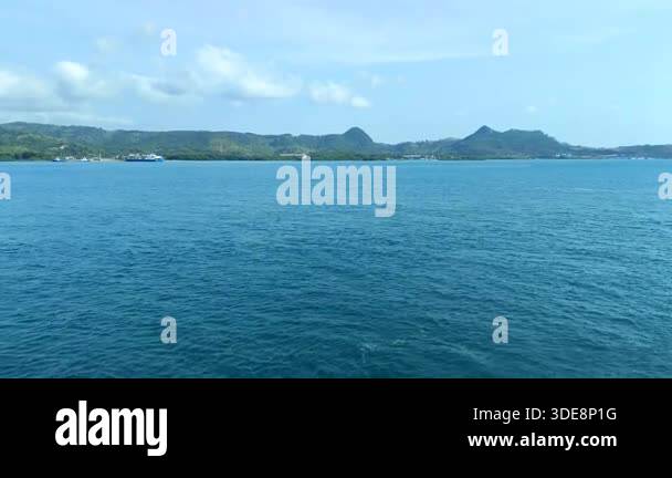 beautiful view of tropical beach of small islands, Lampung along the ...
