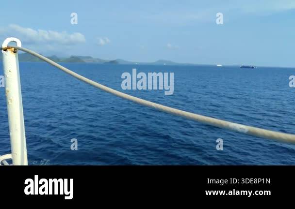 beautiful view of tropical beach of small islands, Lampung along the ...