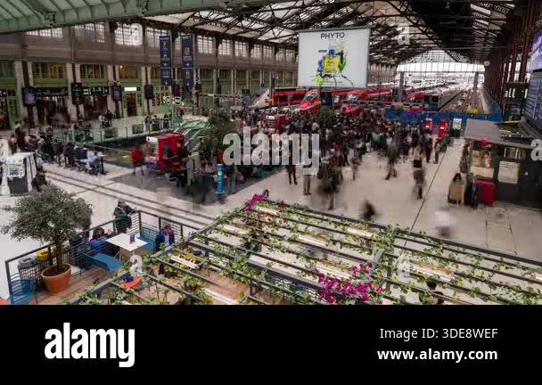 Time lapse clip of people at the famous train station - Gare de Lyon in ...
