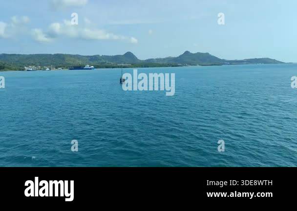 beautiful view of tropical beach of small islands, Lampung along the ...