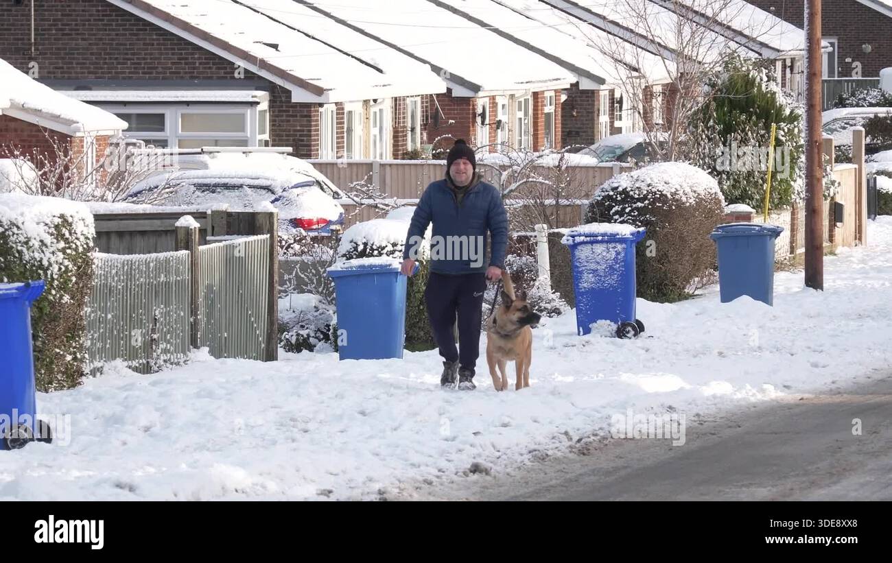 Snow remains in North Yorkshire Stock Video Footage - Alamy