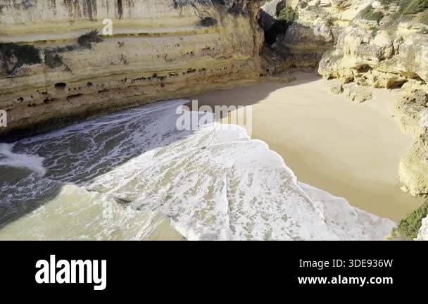 Sunset over the beautiful beach, Praia das Fontainhas, Algarve ...
