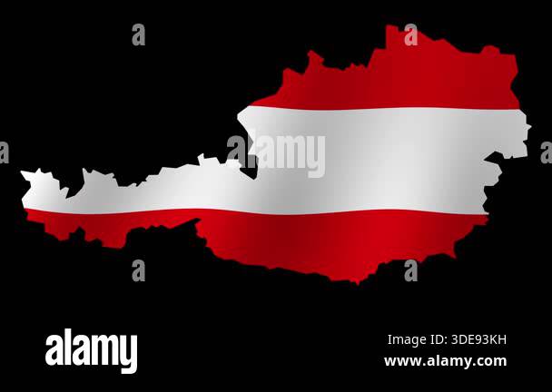 Looping animation of the Austrian flag as a map with a transparent ...