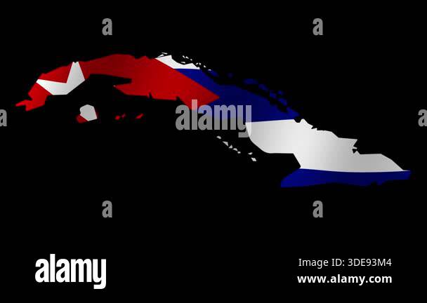 Looping animation of the Cuban flag as a map with a transparent ...