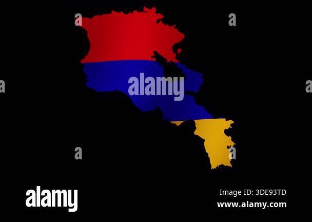 Looping animation of the Armenian flag as a map with a transparent ...