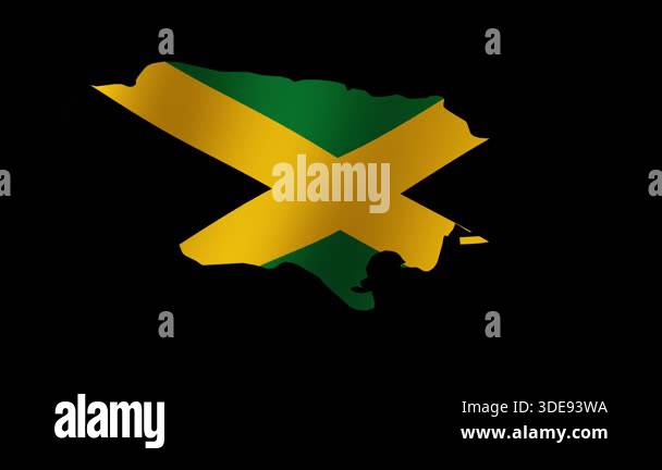 Looping animation of the Jamaican flag as a map with a transparent ...