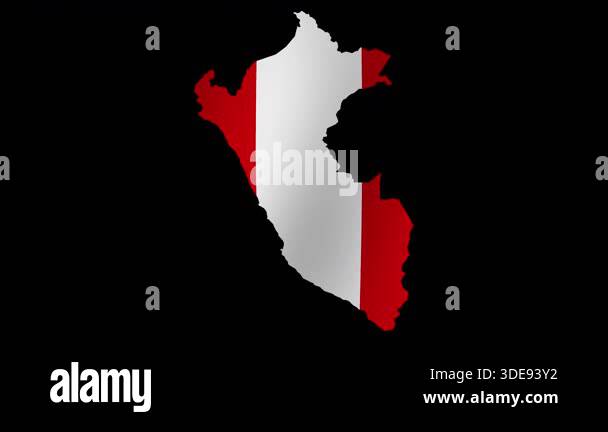 Looping animation of the Peruvian flag as a map with a transparent ...