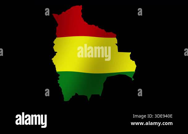 Looping animation of the Bolivian flag as a map with a transparent ...