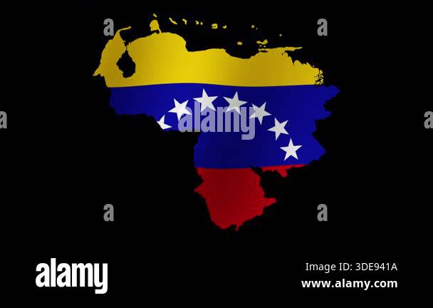 Looping animation of the Venezuelan flag as a map with a transparent ...