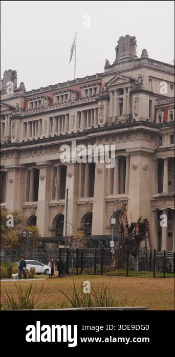 The Supreme Court of Argentina building captured from the park, showing ...