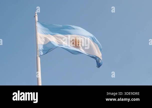 The Argentine flag waving in open sky expressing national identity ...