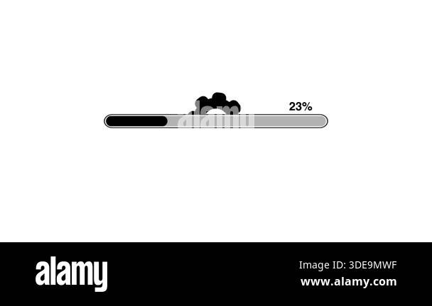 Loading bar 0 to 100, loading bar with gear wheel or setting icon on ...