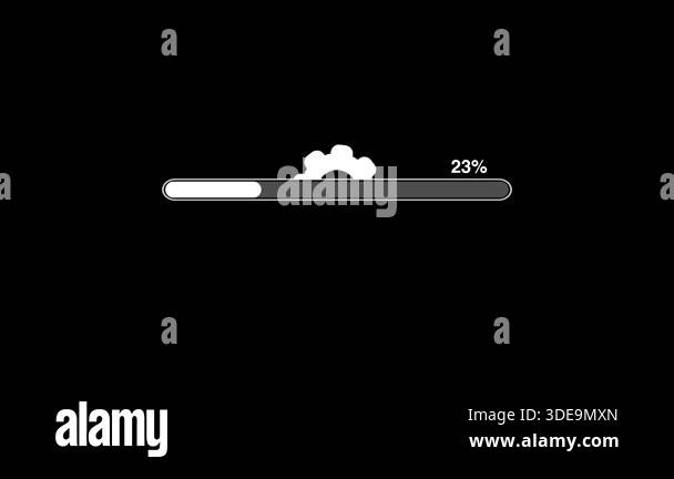 Loading bar 0 to 100, loading bar with gear wheel or setting icon on ...