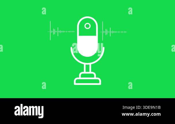 Voice recording and podcast mic microphone button icon animation on ...