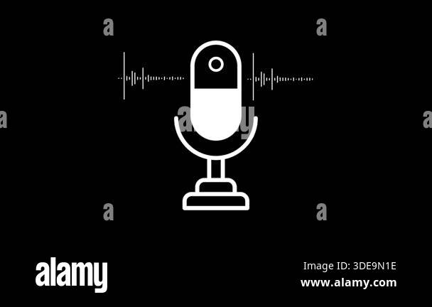 Voice recording and podcast mic microphone button icon animation on ...