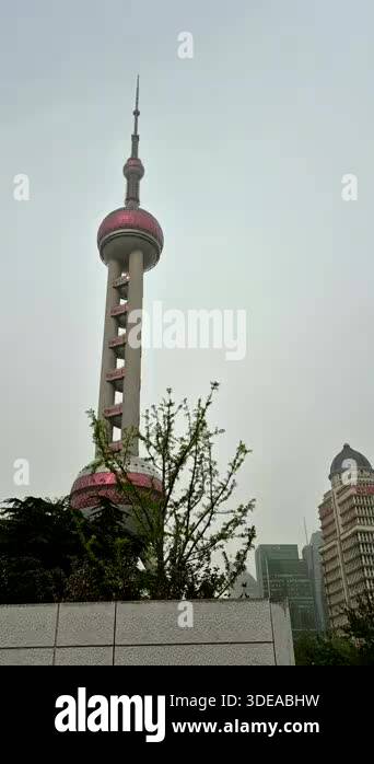 Shanghai, China - 15 April 2025: Oriental Pearl Tower (Dongfang Mingzhu ...
