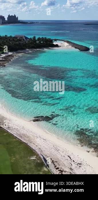 Arawak Beach At Paradise Island In Nassau Bahamas. Seascape Skyline ...