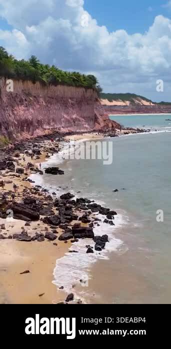 Scenic cliffs at Pipa Beach in Rio Grande do Norte. Brazil Northeast ...