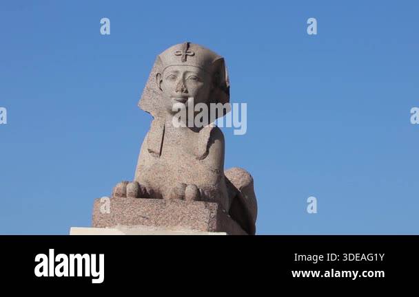 Alexandria, Egypt January 16, 2019: An ancient Egyptian sphinx statue ...
