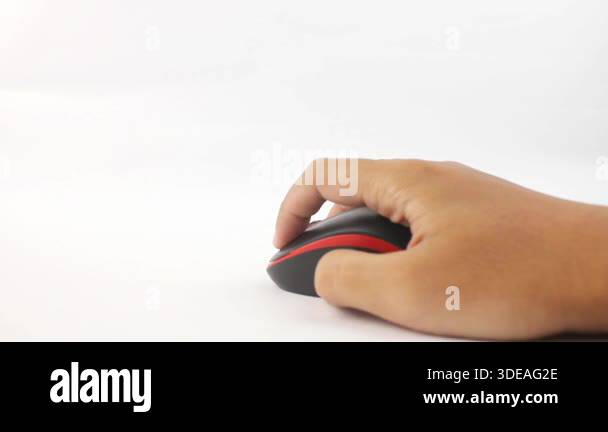 Hand clicking mouse isolated on white background Stock Video Footage ...