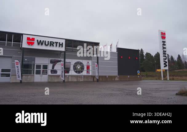 Lahti, Finland - November 29, 2025 - The exterior of a Wurth hardware ...