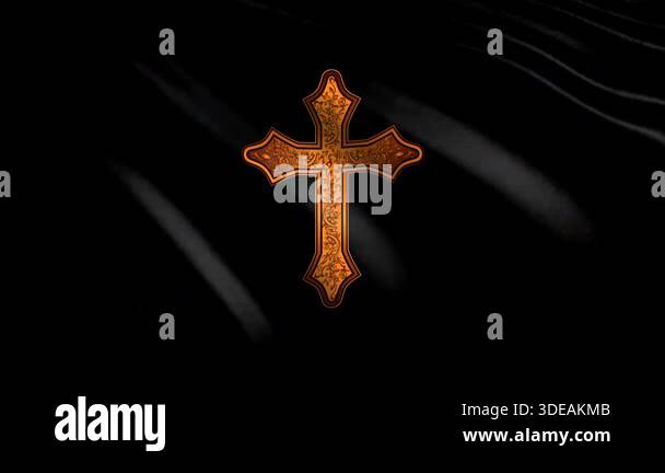 golden christ cross side flag animation background Stock Video Footage ...