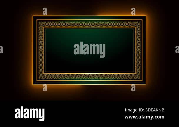 gold frame on black background with light effect Stock Video Footage ...