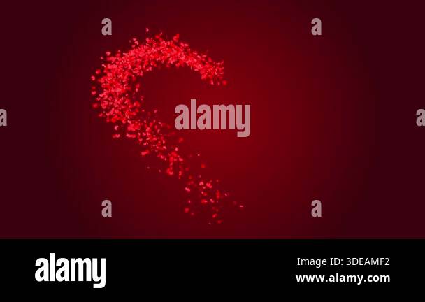 Red heart particles making heart shape animation for valentines day ...