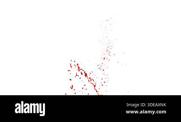 Blood Down Up Splashes in Super Slow Motion. Isolated on White ...